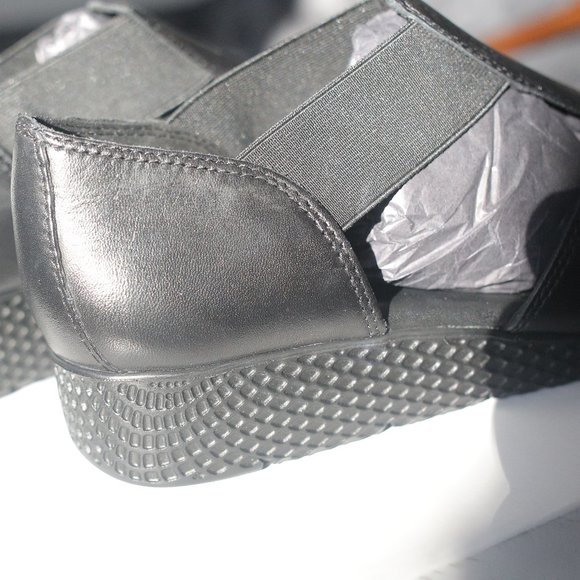 saydo | Shoes | Nwt Cut Out Genuine Leather Slip On Black Shoes | Poshmark